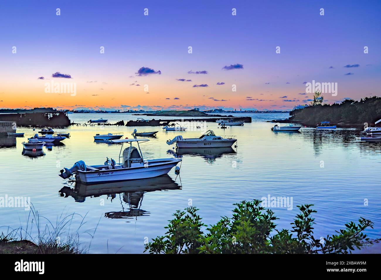 Spanish Point Bermuda at Dusk Stock Photo - Alamy