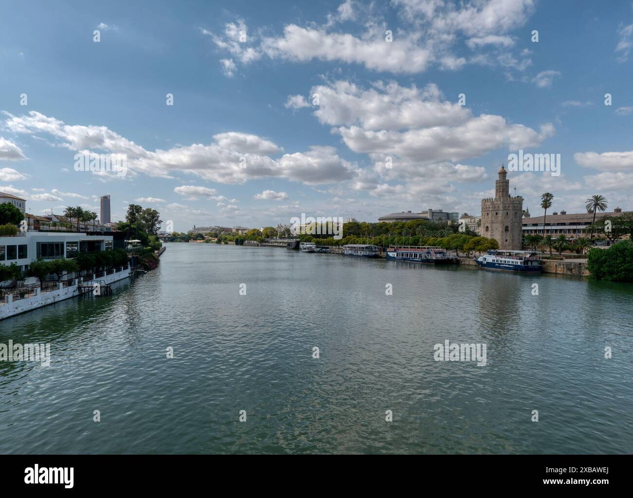 Seville, Andalusia, Spain - June 10, 2024: View of the Guadalquivir ...