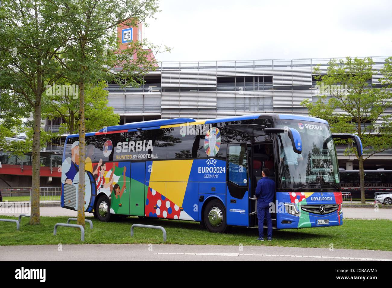 The Serbia team bus, near the Munich Football Arena.Germany will face ...