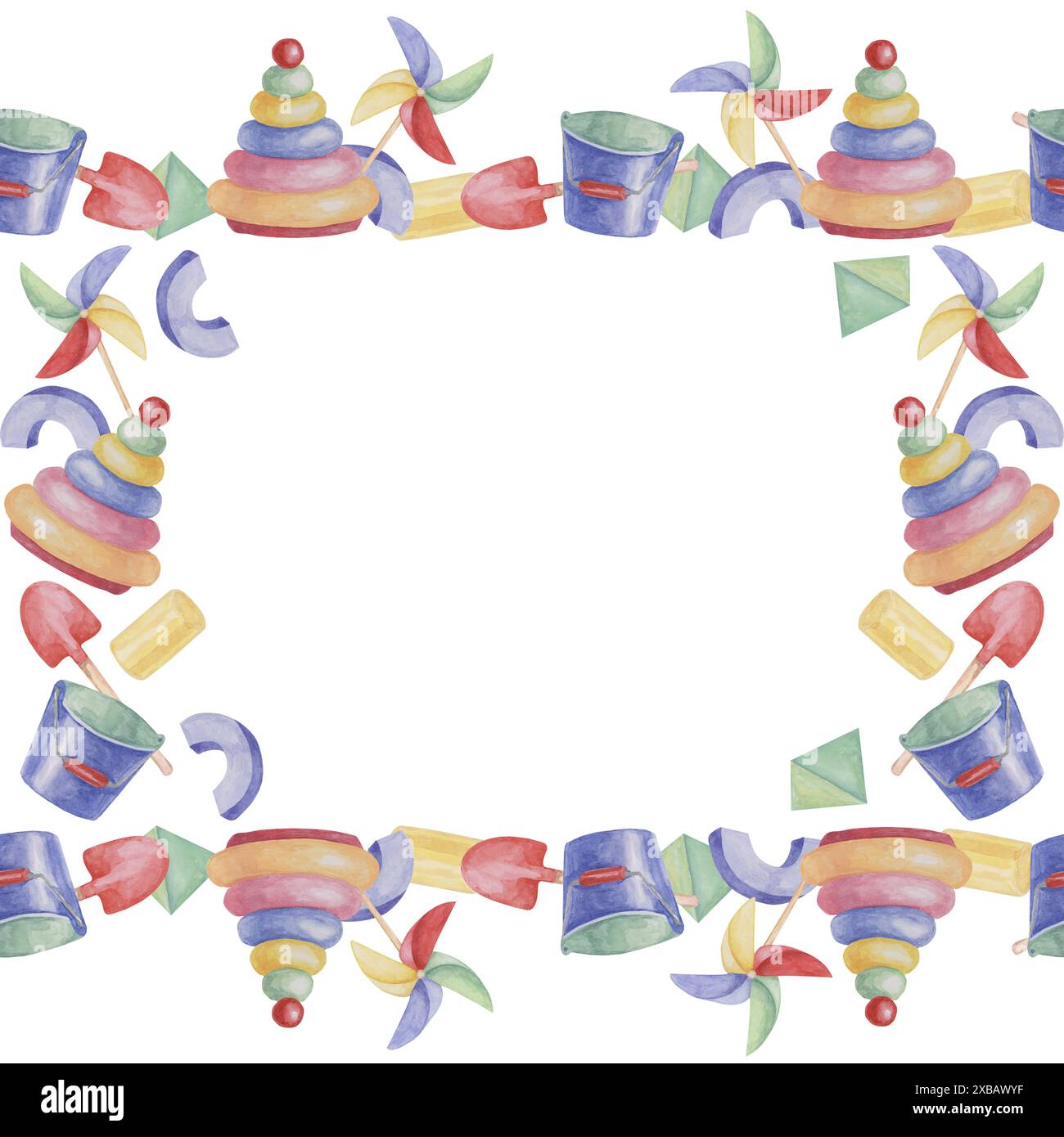 Toys square frame blank template, Pinwheel, stacking rings, bucket ...