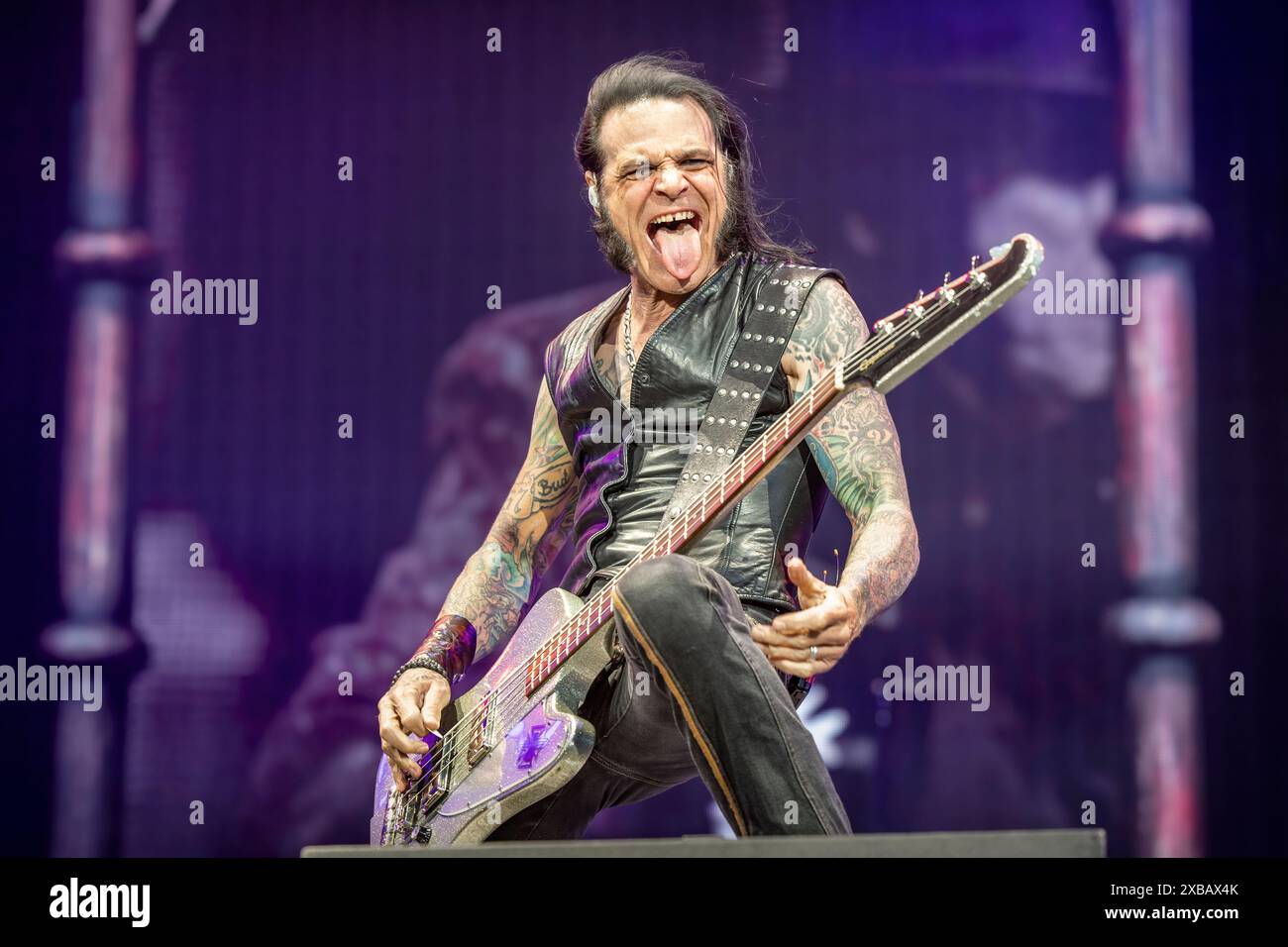 Solvesborg, Sweden. 08th, June 2024. Bass player Chuck Garric performs ...