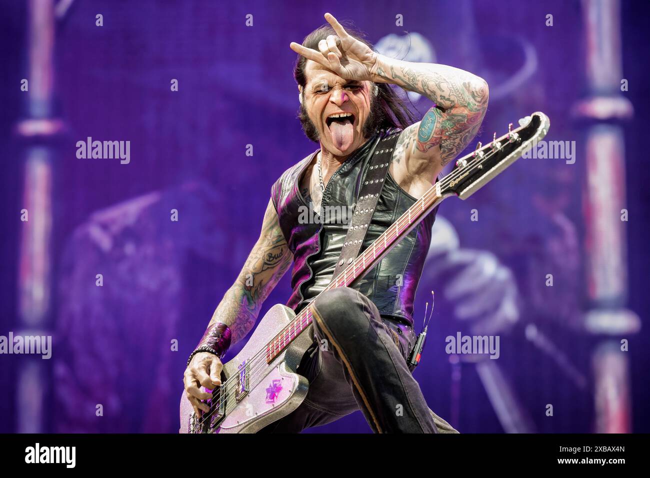Solvesborg, Sweden. 08th, June 2024. Bass player Chuck Garric performs ...