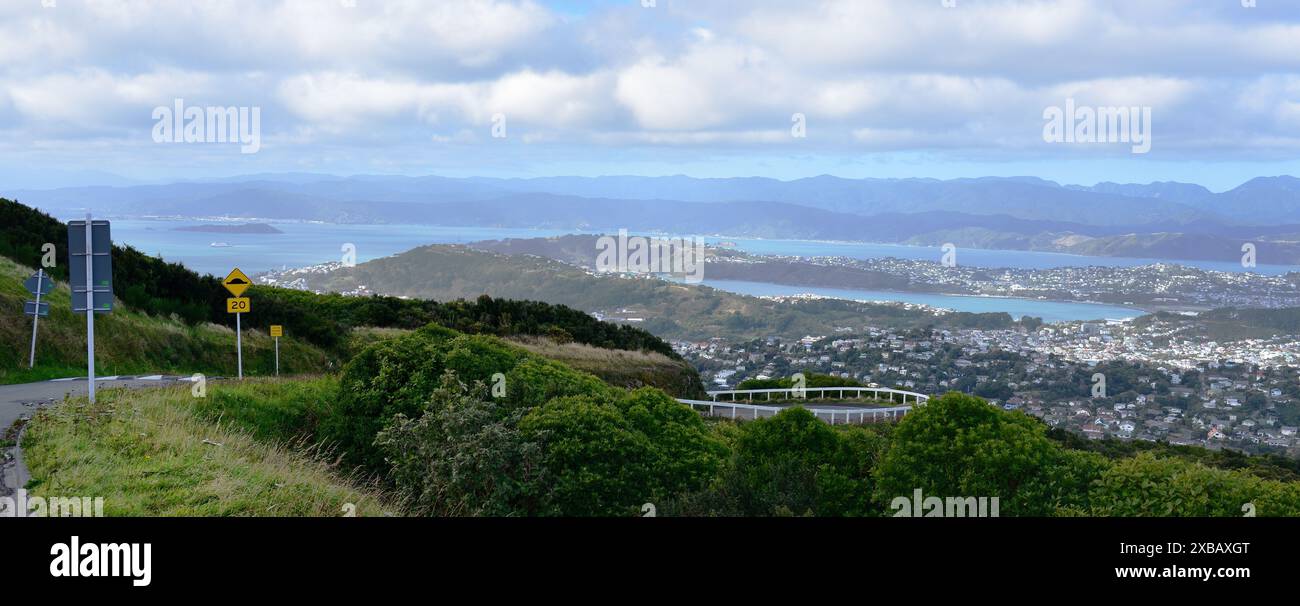 Wellington city, New Zealand viewed from one of the many view points ...