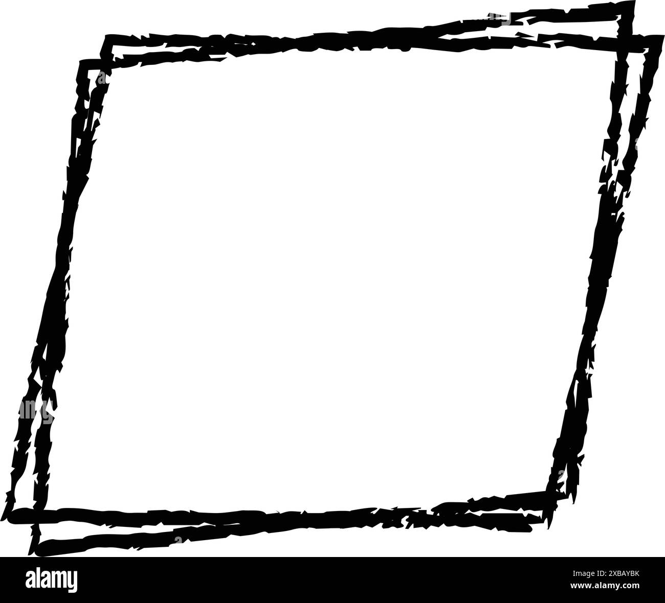 Frame parallelogram texture element, outline border grunge shape icon ...