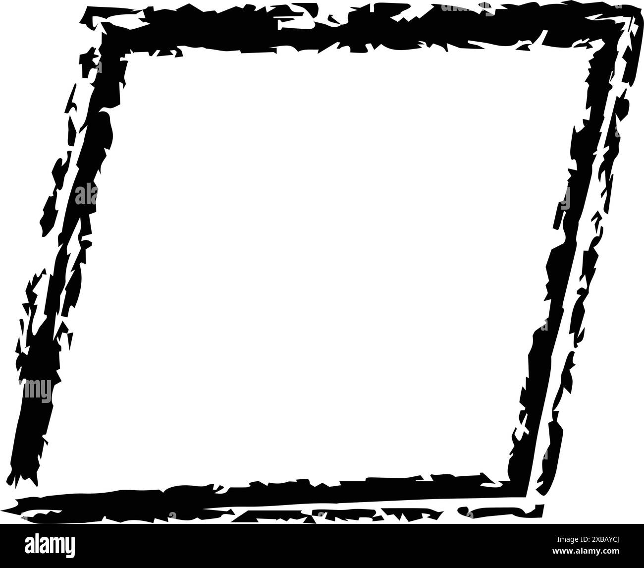 Frame parallelogram texture element, outline border grunge shape icon ...