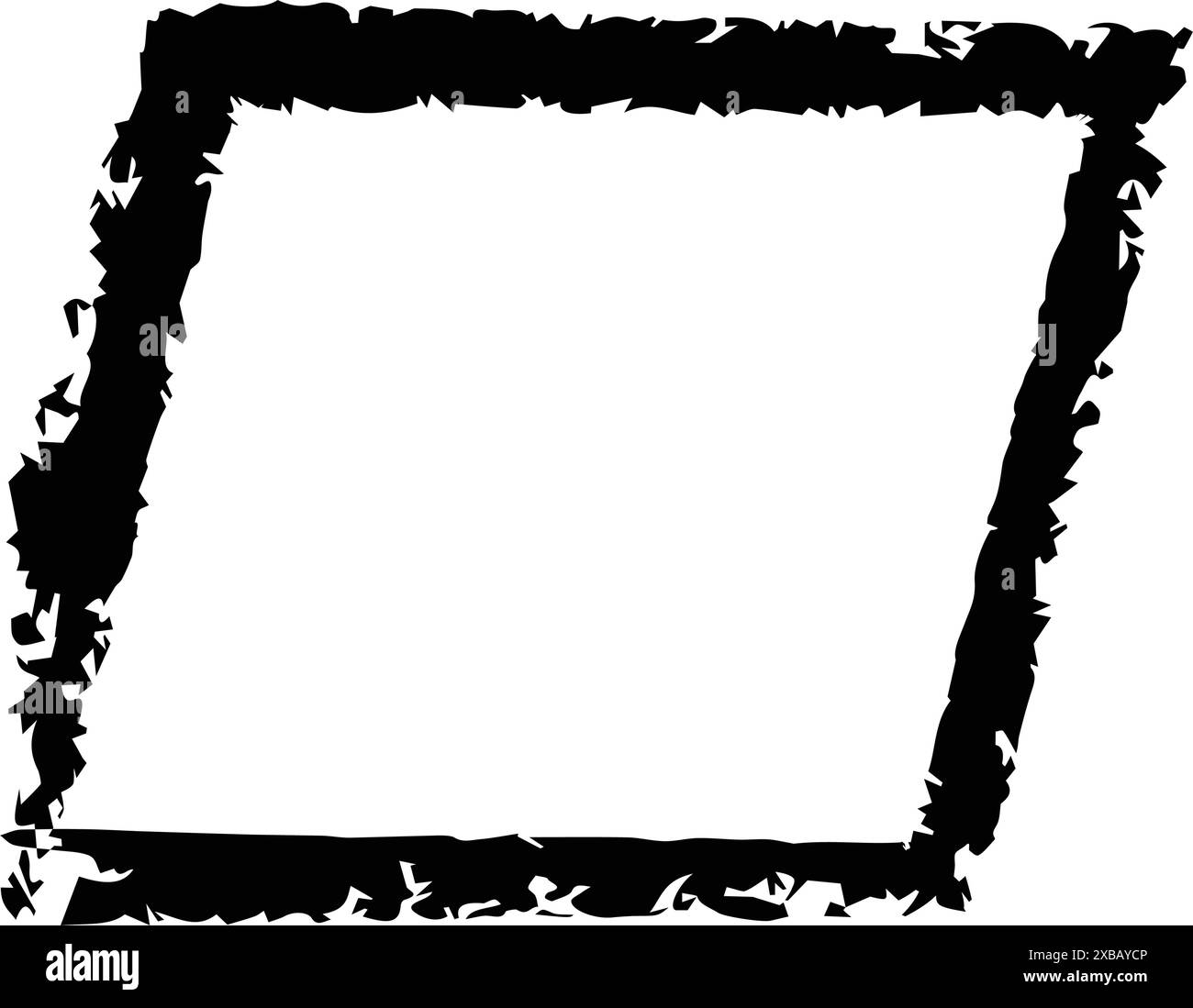 Frame parallelogram texture element, outline border grunge shape icon ...