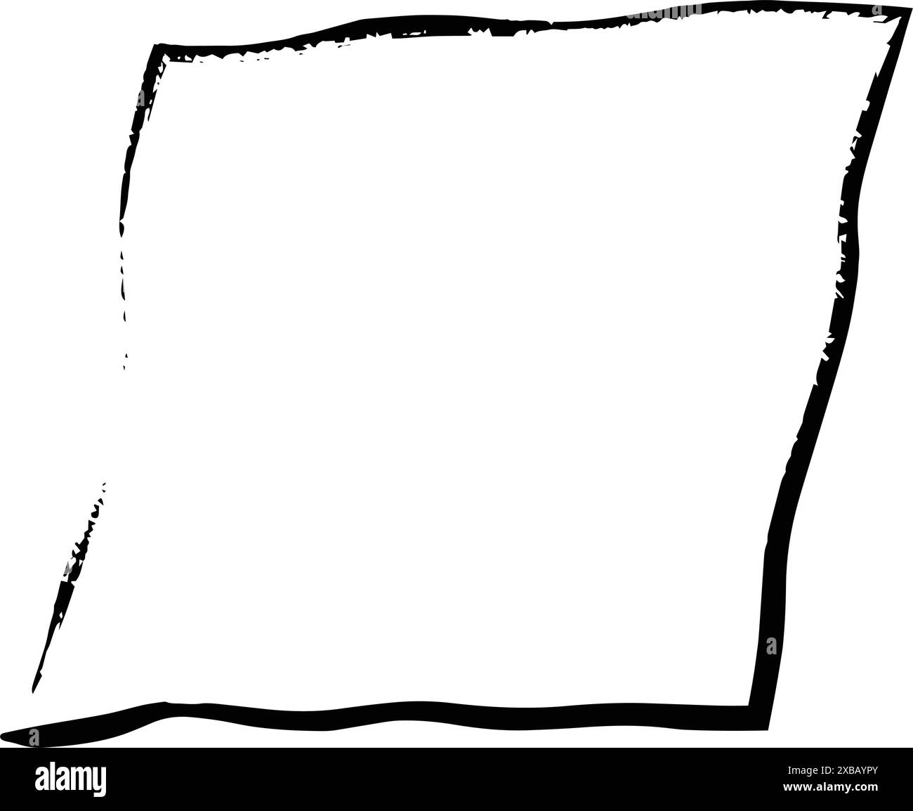 Frame parallelogram texture element, outline border grunge shape icon ...