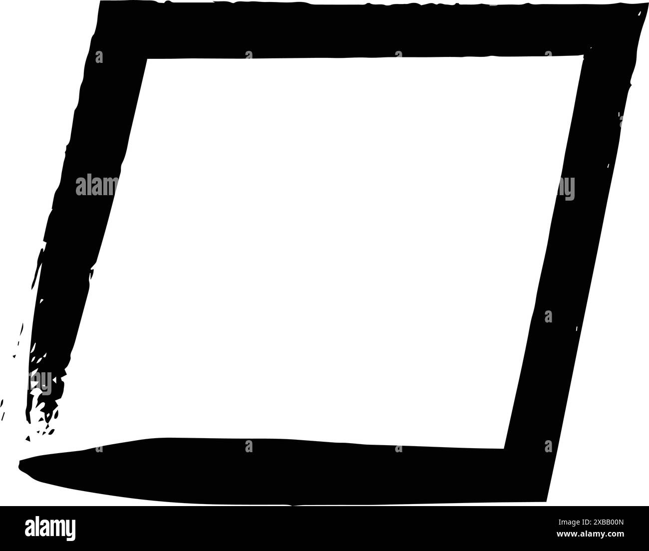 Frame parallelogram texture element, outline border grunge shape icon ...