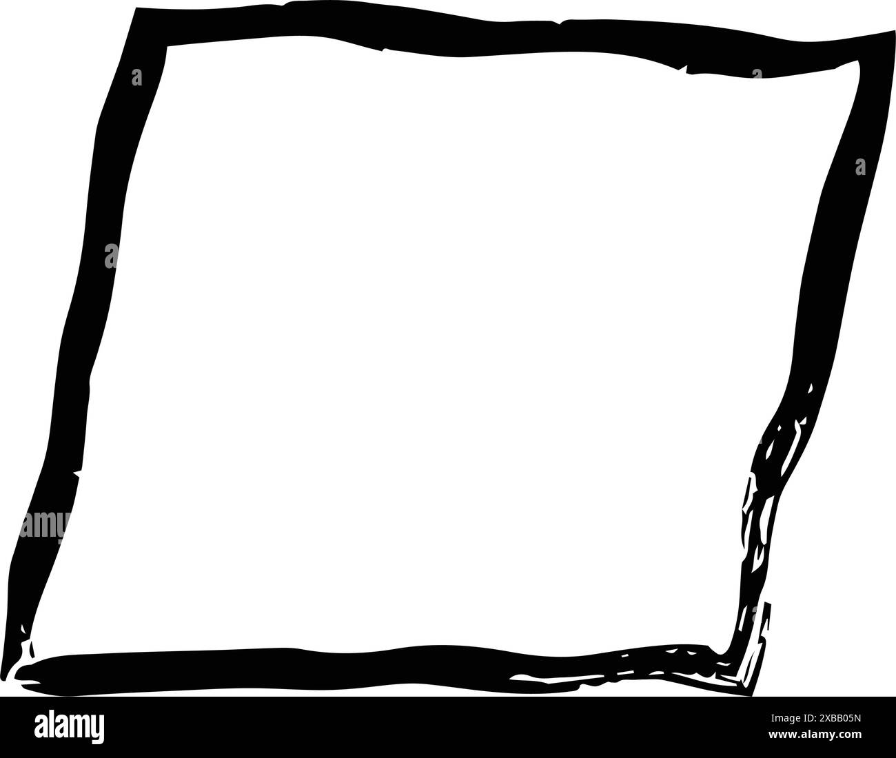 Frame parallelogram texture element, outline border grunge shape icon ...