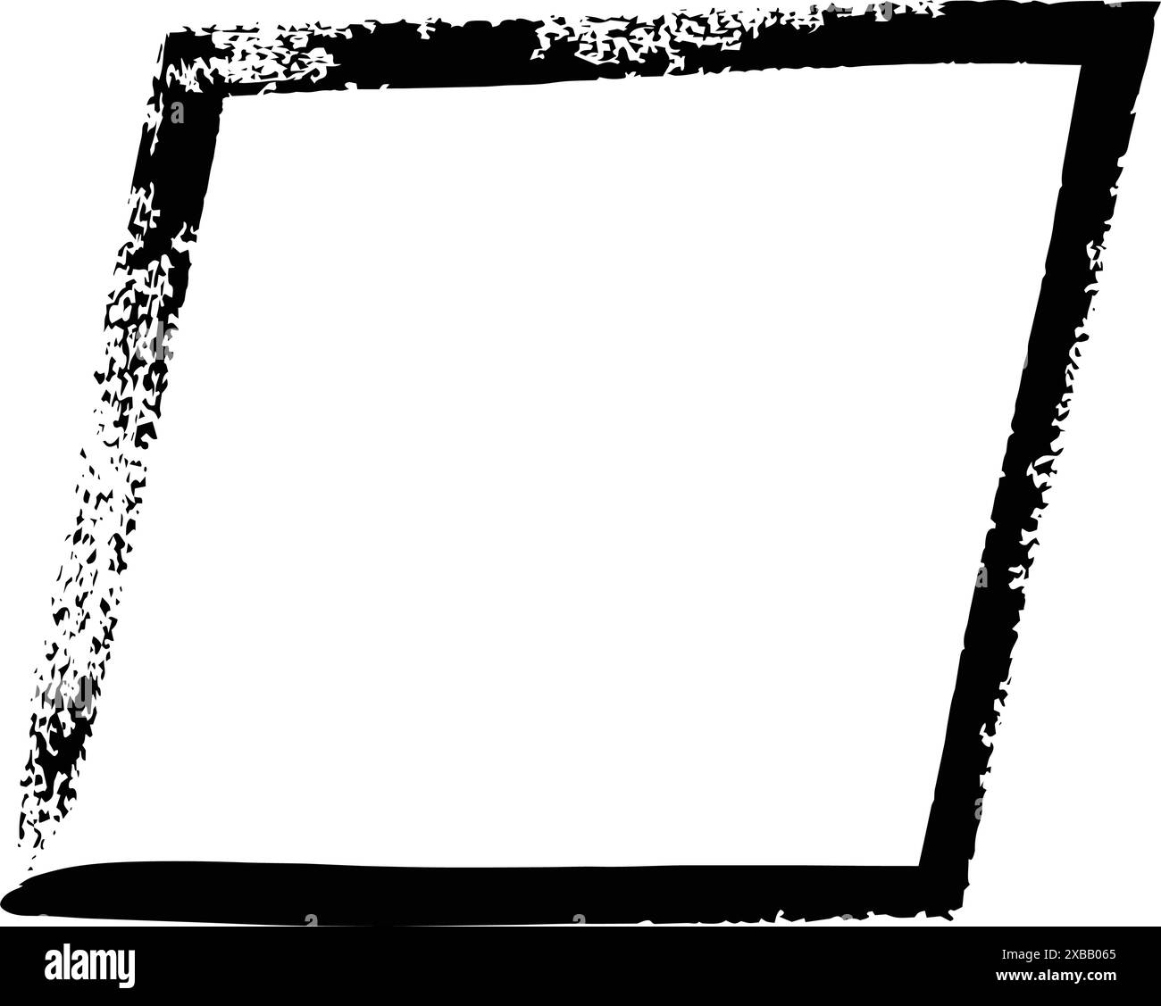 Frame parallelogram texture element, outline border grunge shape icon ...