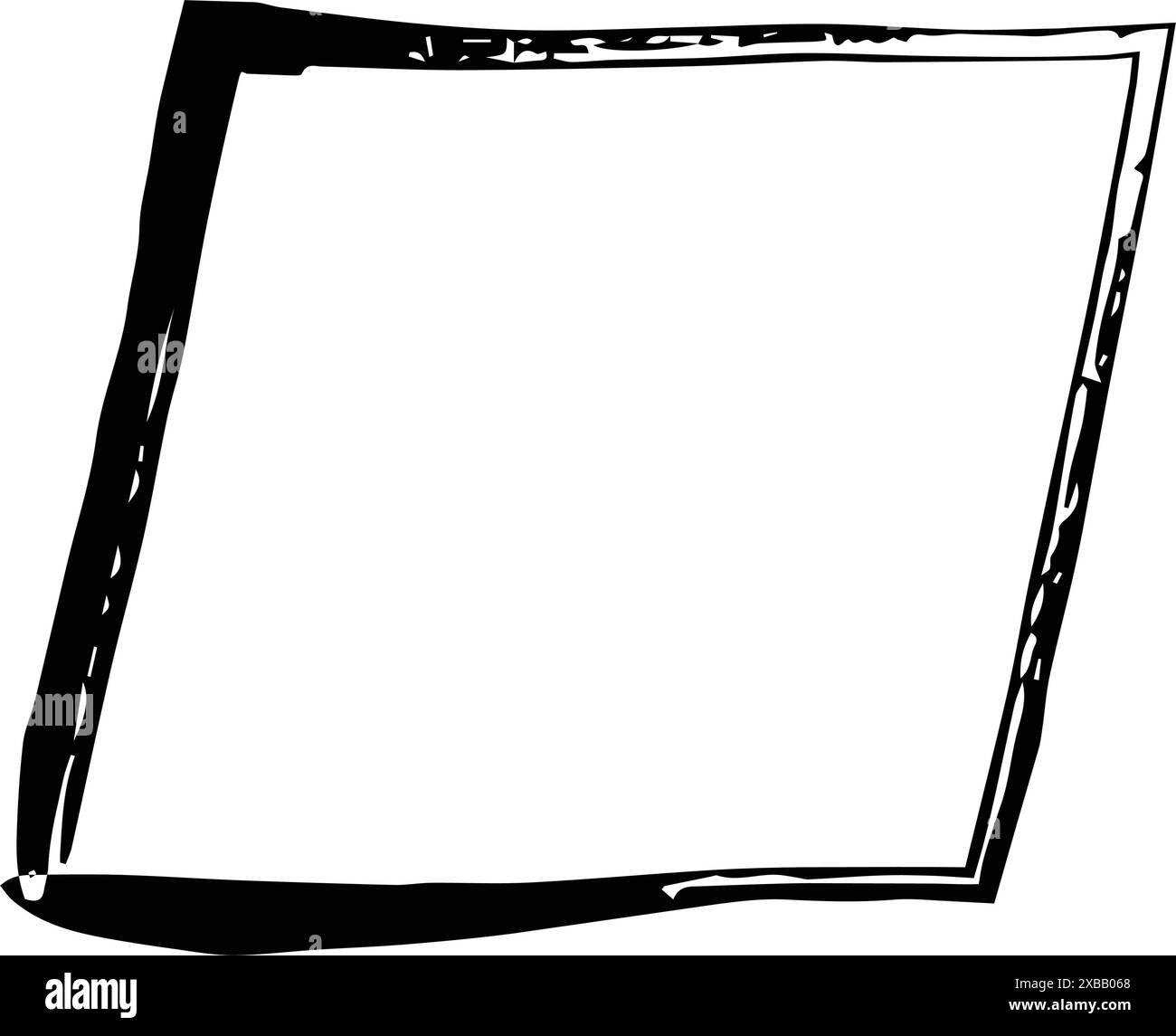 Frame parallelogram texture element, outline border grunge shape icon ...