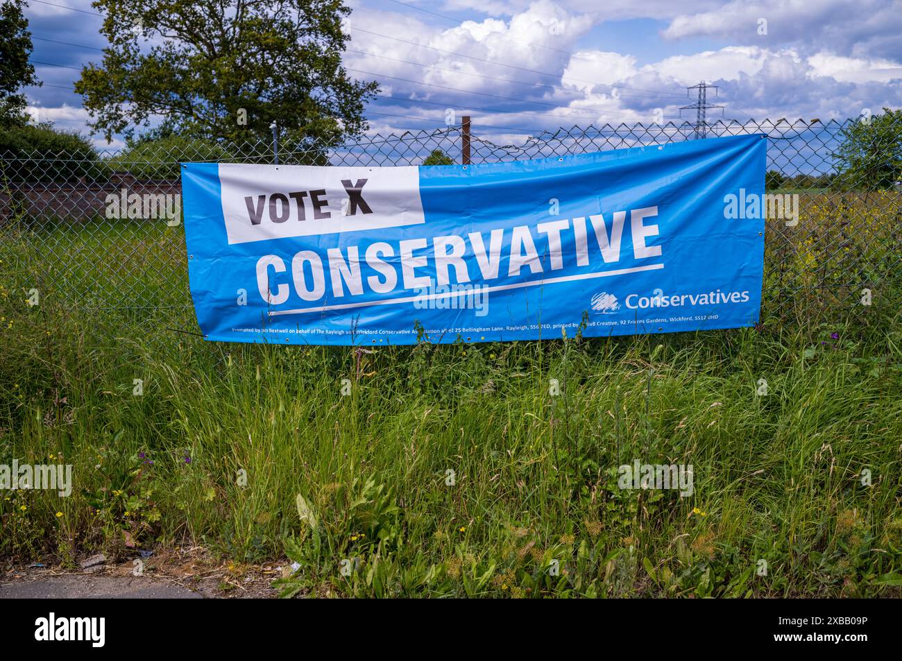 Election 2024 - Conservative banner in safe seat of Rayleigh who's MP ...
