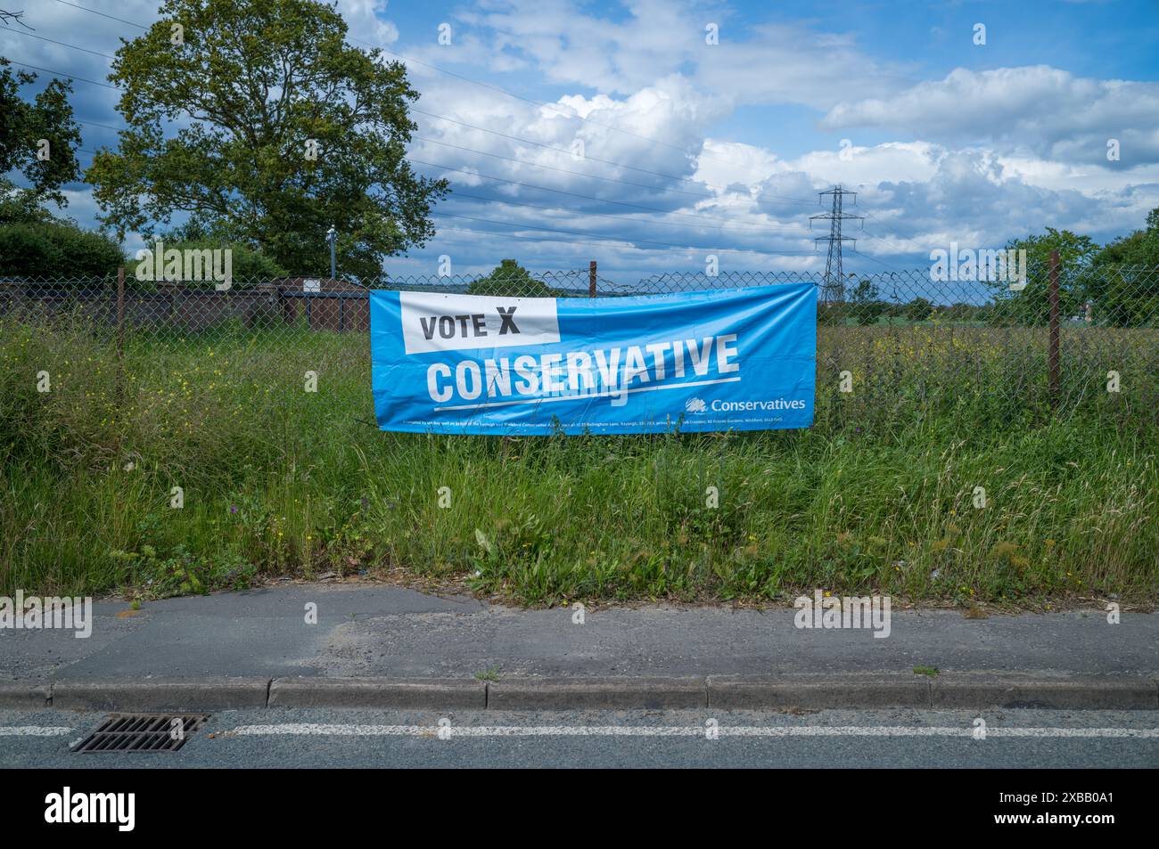 Election 2024 - Conservative banner in safe seat of Rayleigh who's MP ...