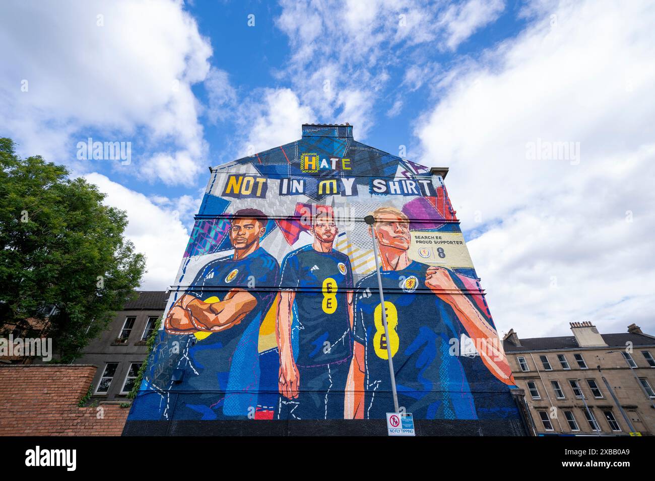 A new mural in the east end of Glasgow featuring Scotland players (from ...