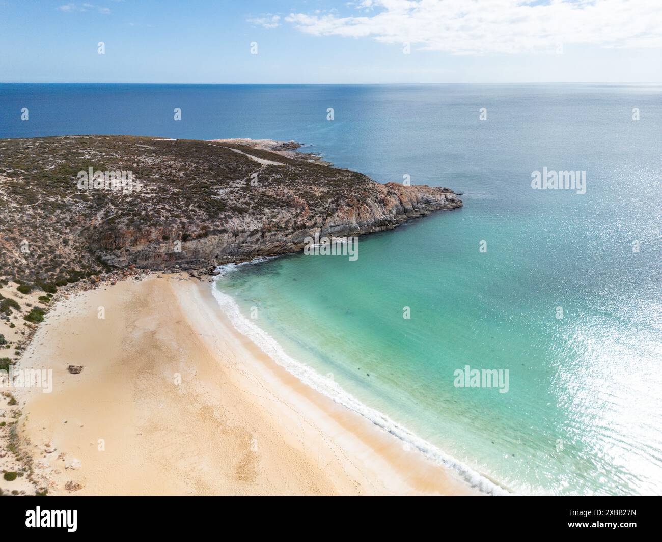 Aerial view of a Greenly beach in Eyre Peninsula, South Australia Stock ...