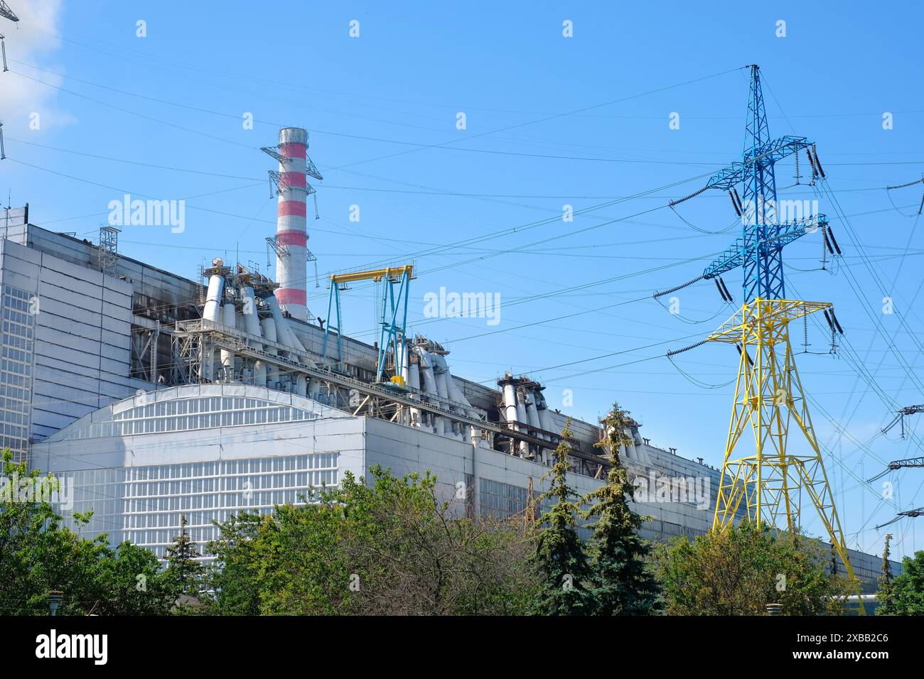 Thermal electric close-up. High voltage power lines Stock Photo - Alamy