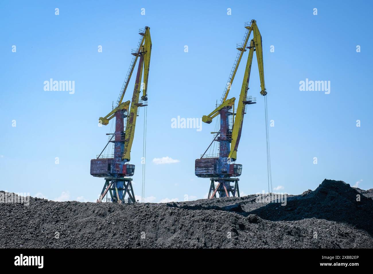 Industrial coal mining. Coal mine. Production of useful minerals Stock ...