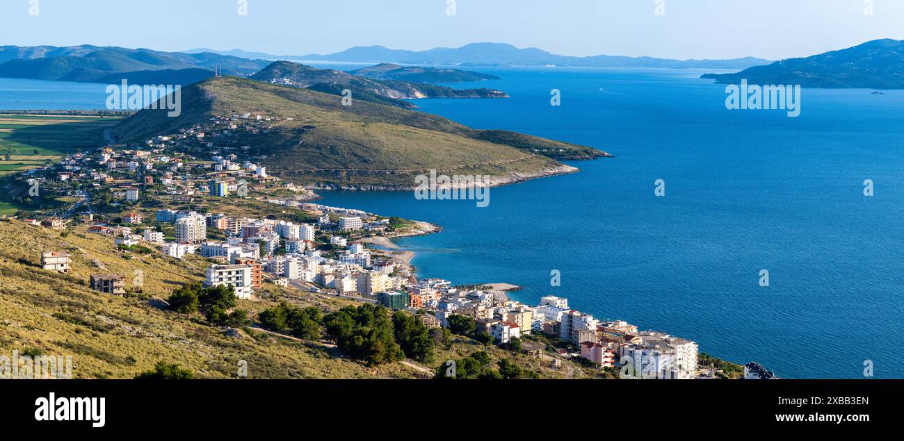 Panoramic landscape of saranda coast in southern Albania Stock Photo ...