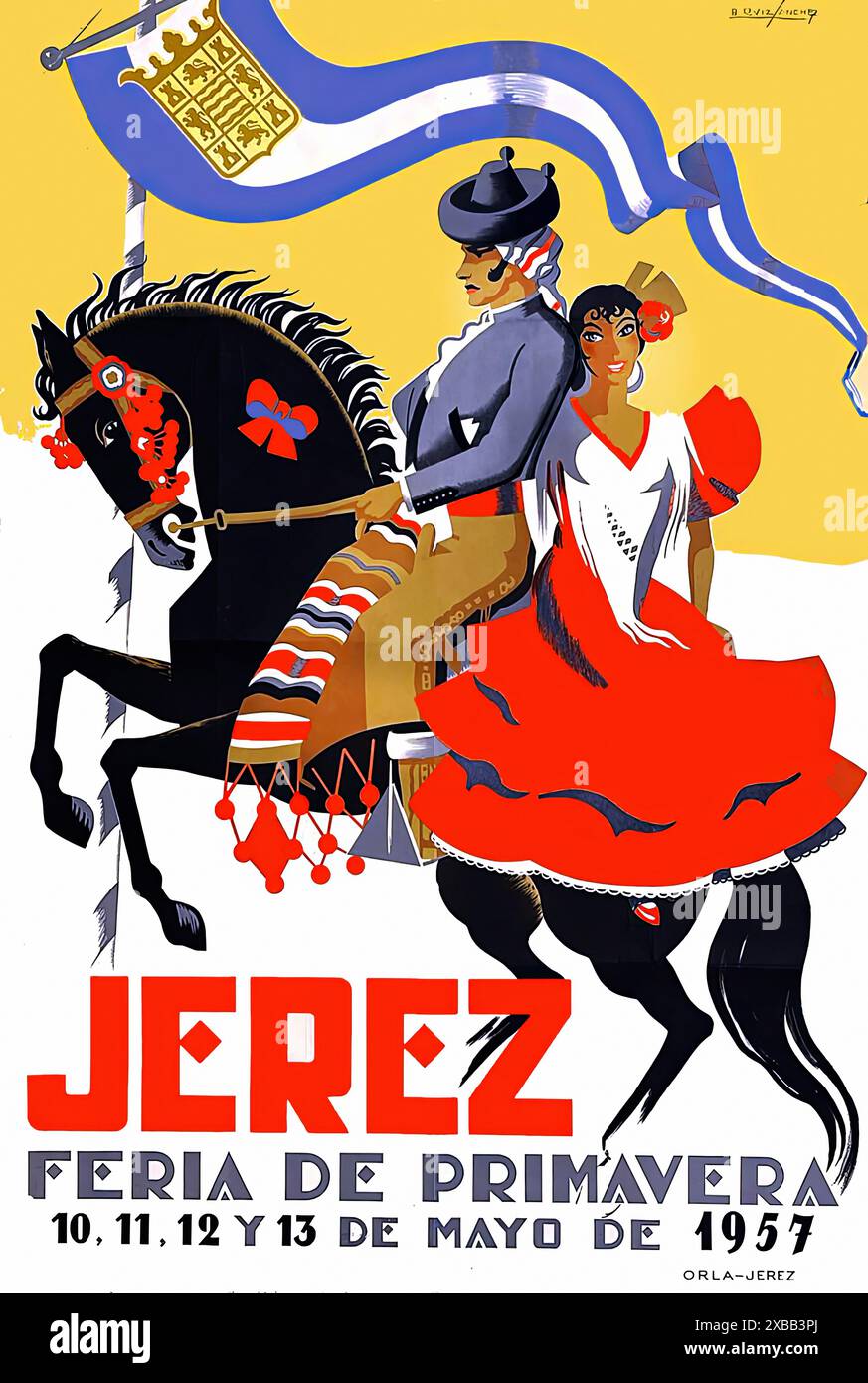 Jerez Feria de Primavera May 1957. - Vintage spanish poster; Artist ...