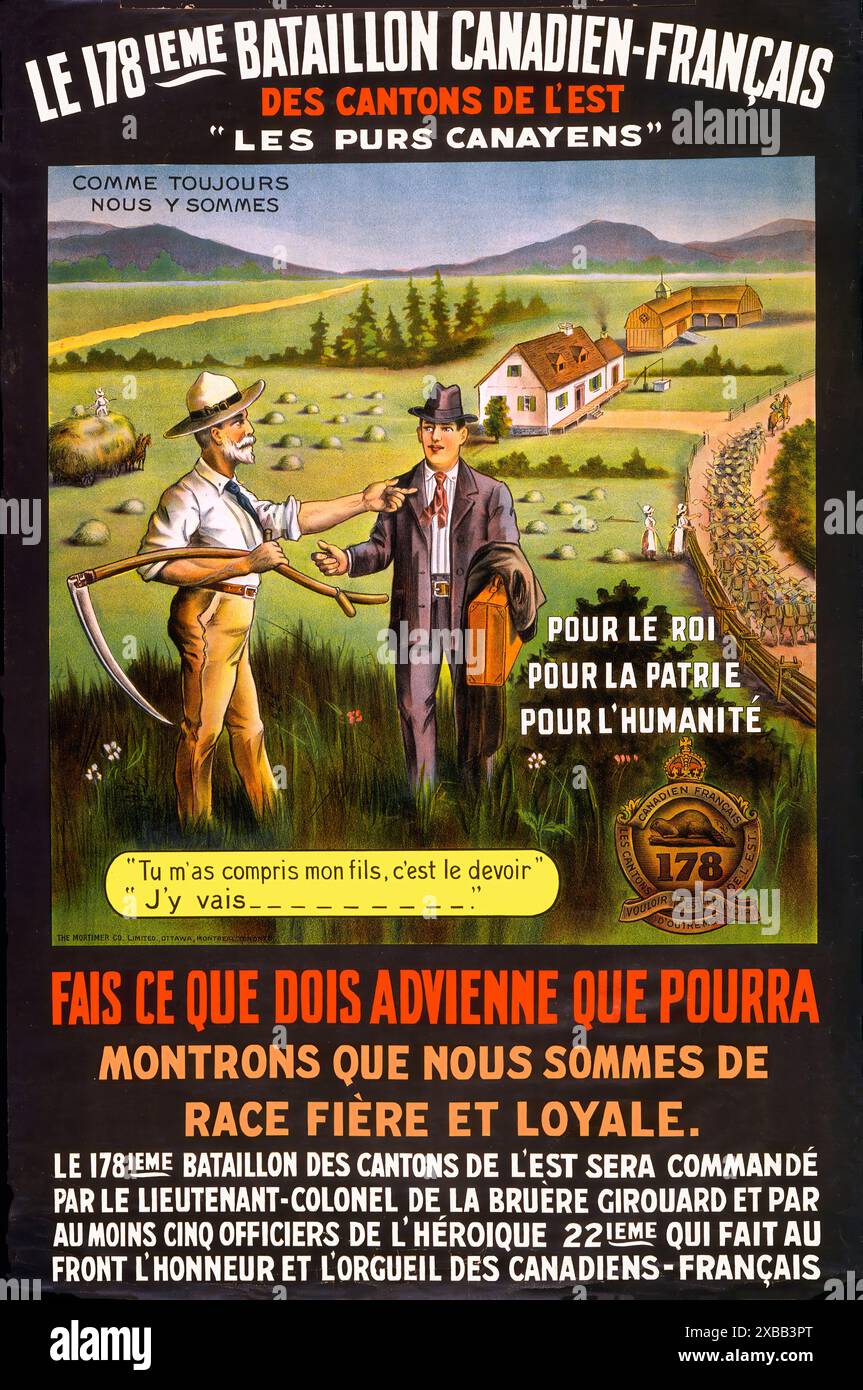 Le 178ieme Bataillon Canadien-Français des Cantons de l'Est 1915 ...