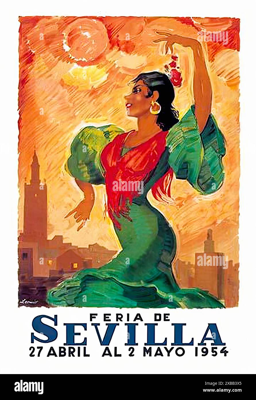 Feria de Sevilla 1954. - Vintage spanish poster; Artist unknow - For ...