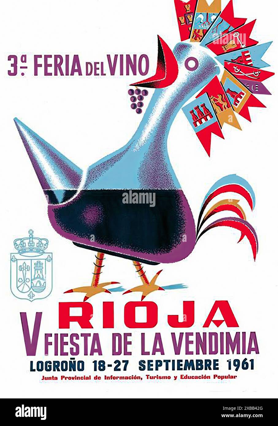3ª Feria del Vino Rioja Logroño 1961. - Vintage spanish poster; Artist ...