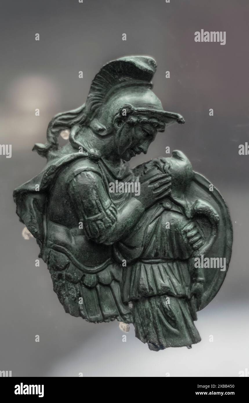 Penthesilea and Achilles : Etruscan (or Roman) applique, a bronze ...