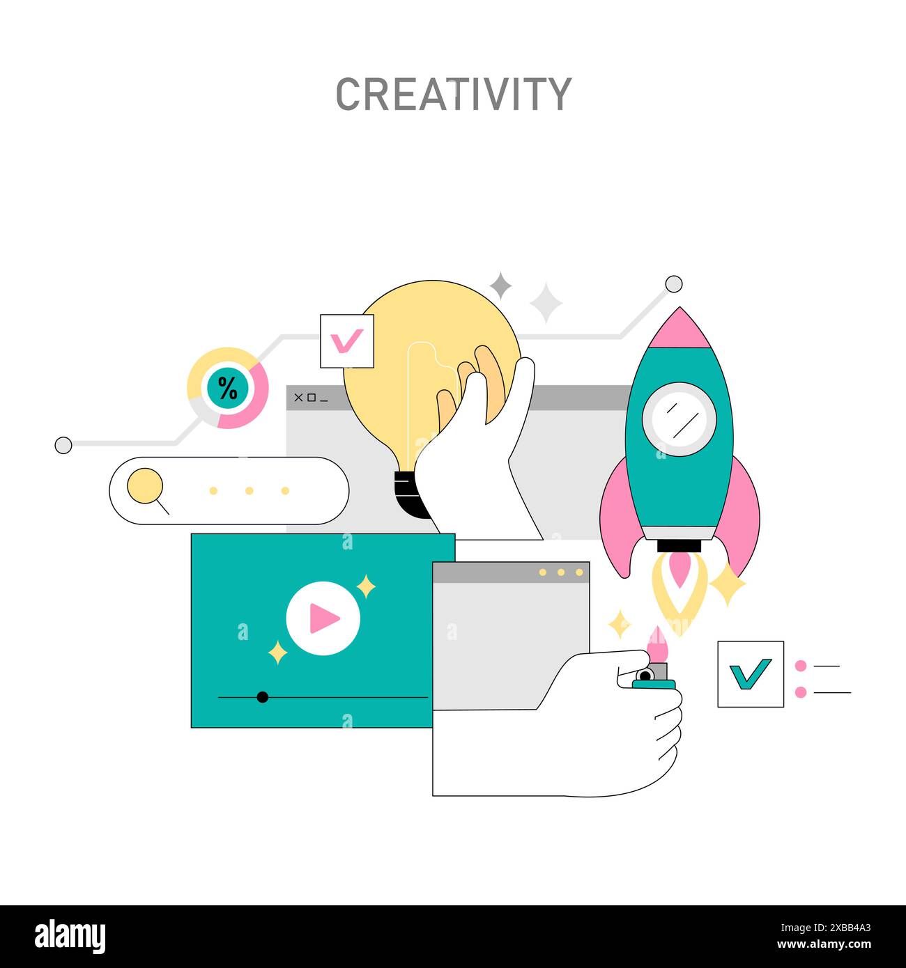 Soft Skills concept. Collaboration and creative thinking in business ...