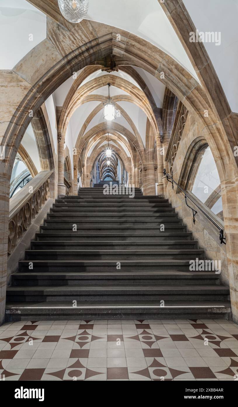 Munich, Germany - Dec 21, 2023 - Gothic architectural style with arches ...