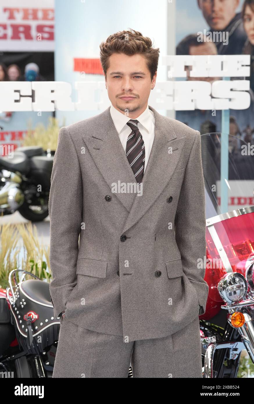 Toby Wallace attends a gala screening of The Bikeriders, at the Curzon ...