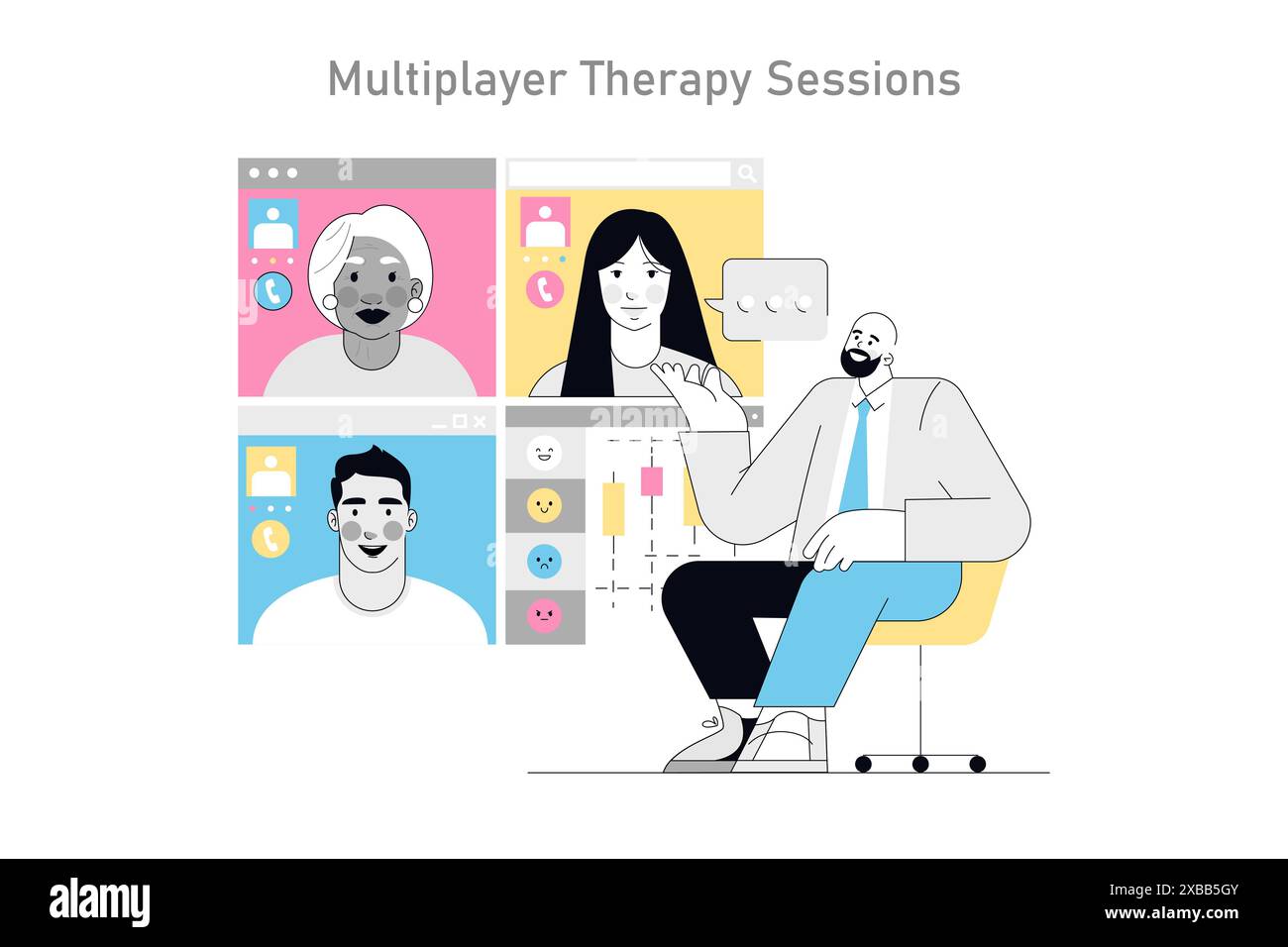 Teletherapy session Stock Vector Images - Alamy