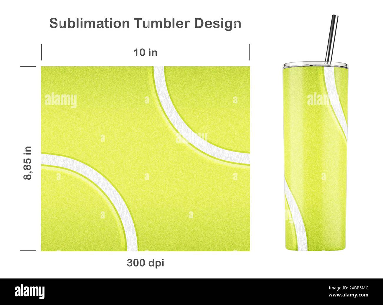 Tennis seamless sublimation template for 20 oz skinny tumbler ...