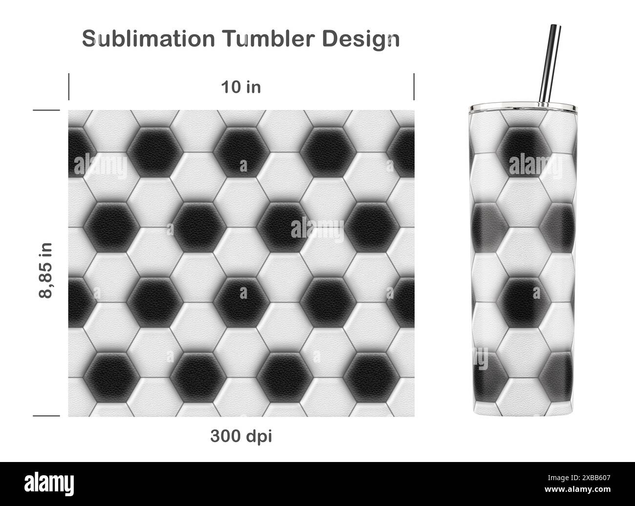 Soccer Seamless Sublimation Template For 20 Oz Skinny Tumbler