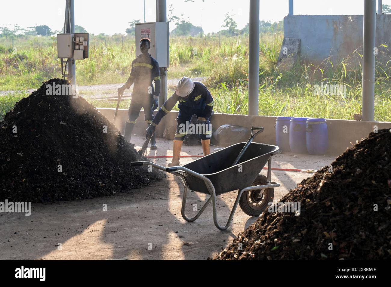 GHANA, Ashanti region, Kumasi, Gyankobaa Waste To Energy Biogas plant ...
