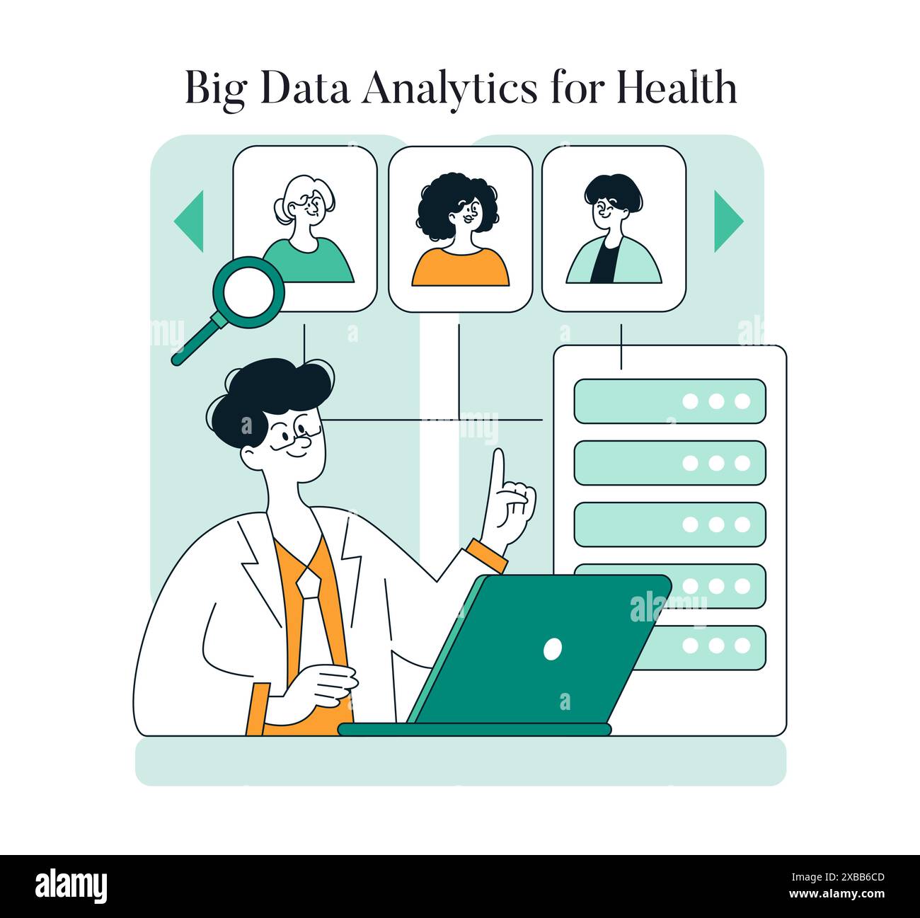 Healthcare Innovation concept. A clinician analyzes patient data using ... Healthcare Innovation concept. A clinician analyzes patient data using ...