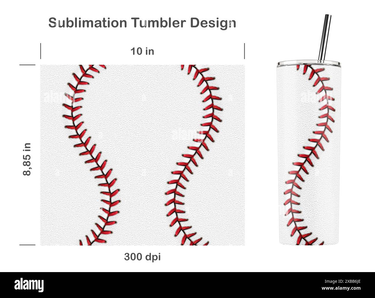 Baseball seamless sublimation template for 20 oz skinny tumbler ...