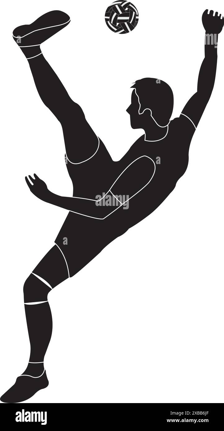 Takraw player logo design vector silhouette Stock Vector Image & Art ...