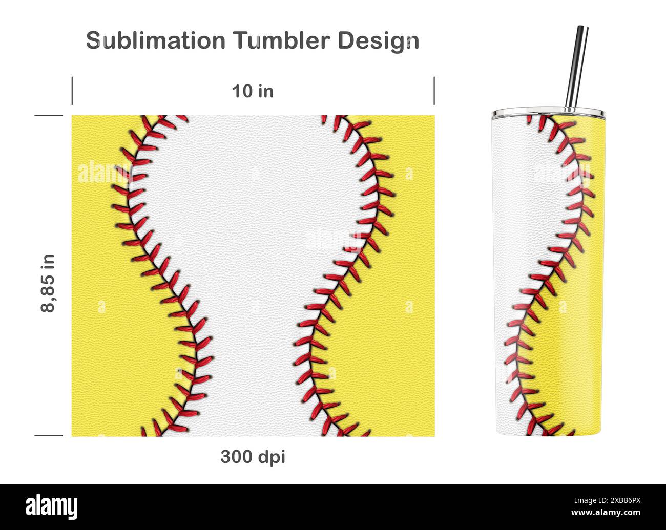 Combo Baseball Softball seamless sublimation template for 20 oz skinny ...