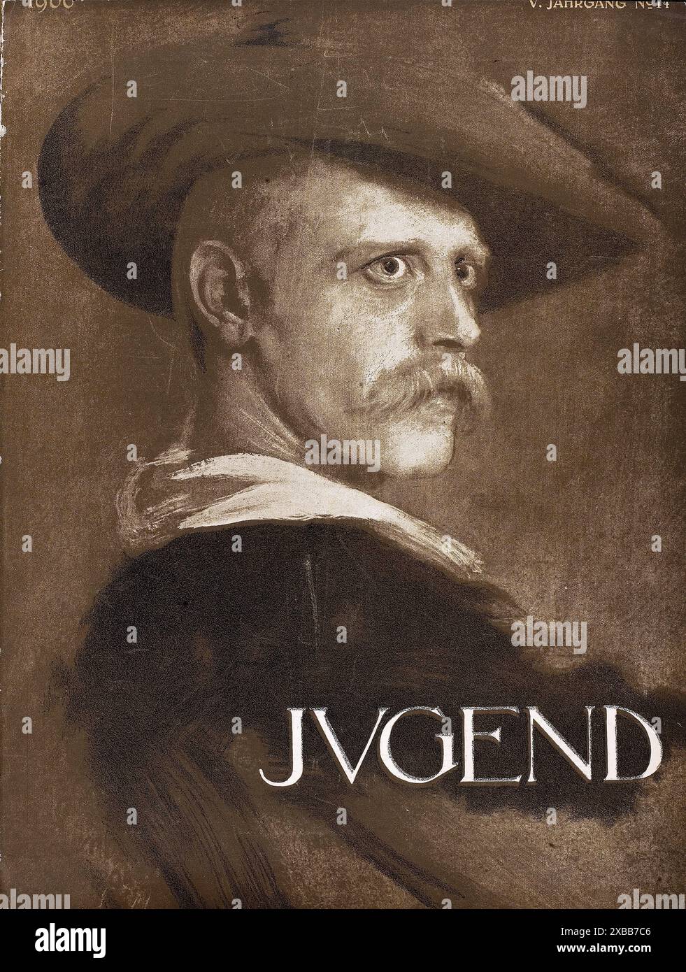 Jugend cover 1900. Vintage Illustrated Magazine Cover Stock Photo - Alamy