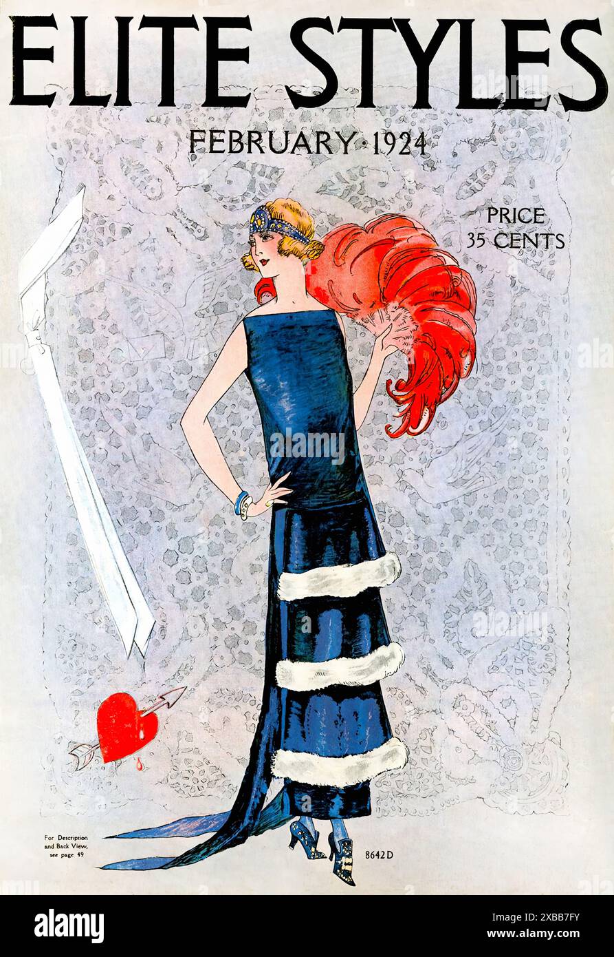 Elite Styles Feb. 1924. Vintage Illustrated Magazine Cover Stock Photo ...