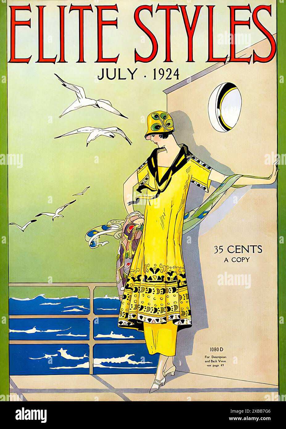 Elite Styles July 1924. Vintage Illustrated Magazine Cover Stock Photo ...