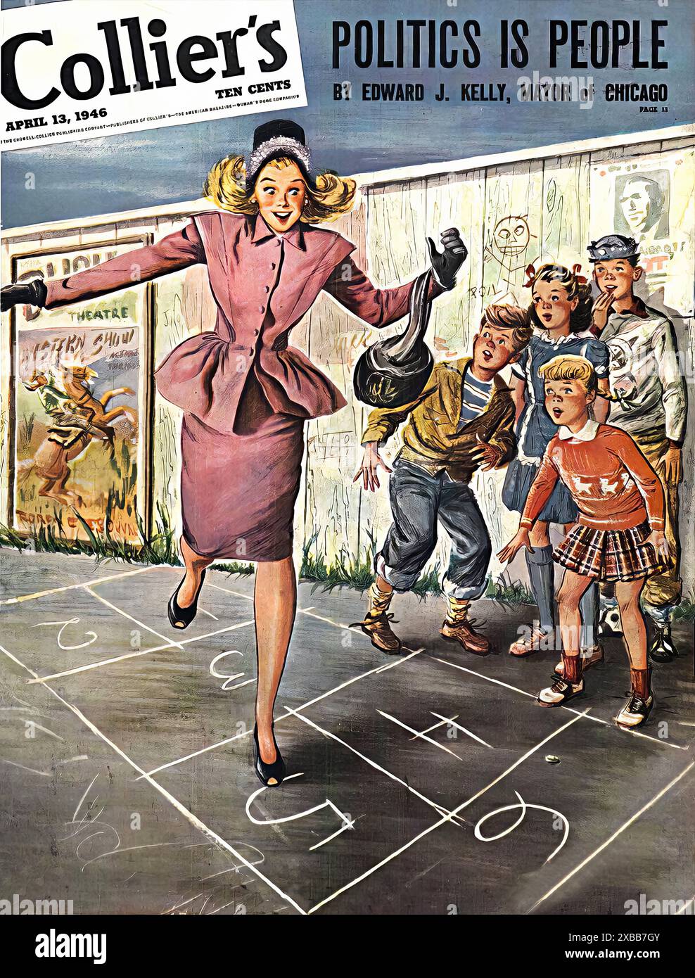 Collier's April 13 1946 - Vintage Illustrated Magazine Cover Stock ...