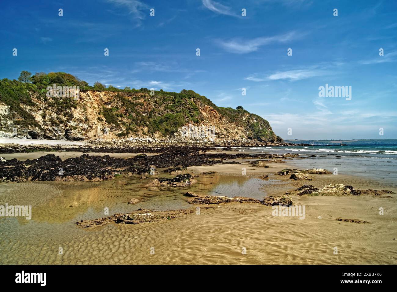 UK, Cornwall, Charlestown Beach and Landrion Point Stock Photo - Alamy