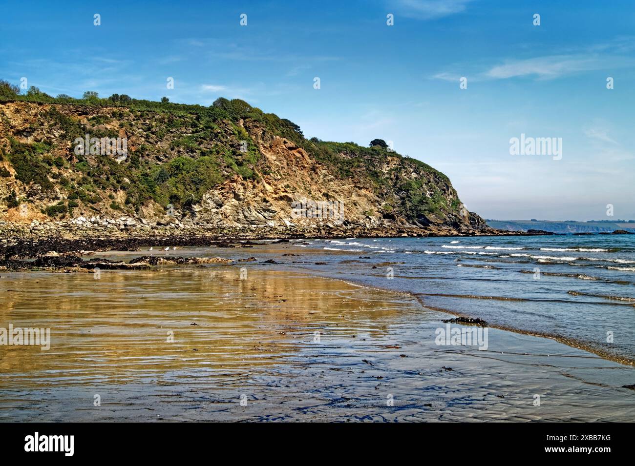 UK, Cornwall, Charlestown Beach and Landrion Point Stock Photo - Alamy