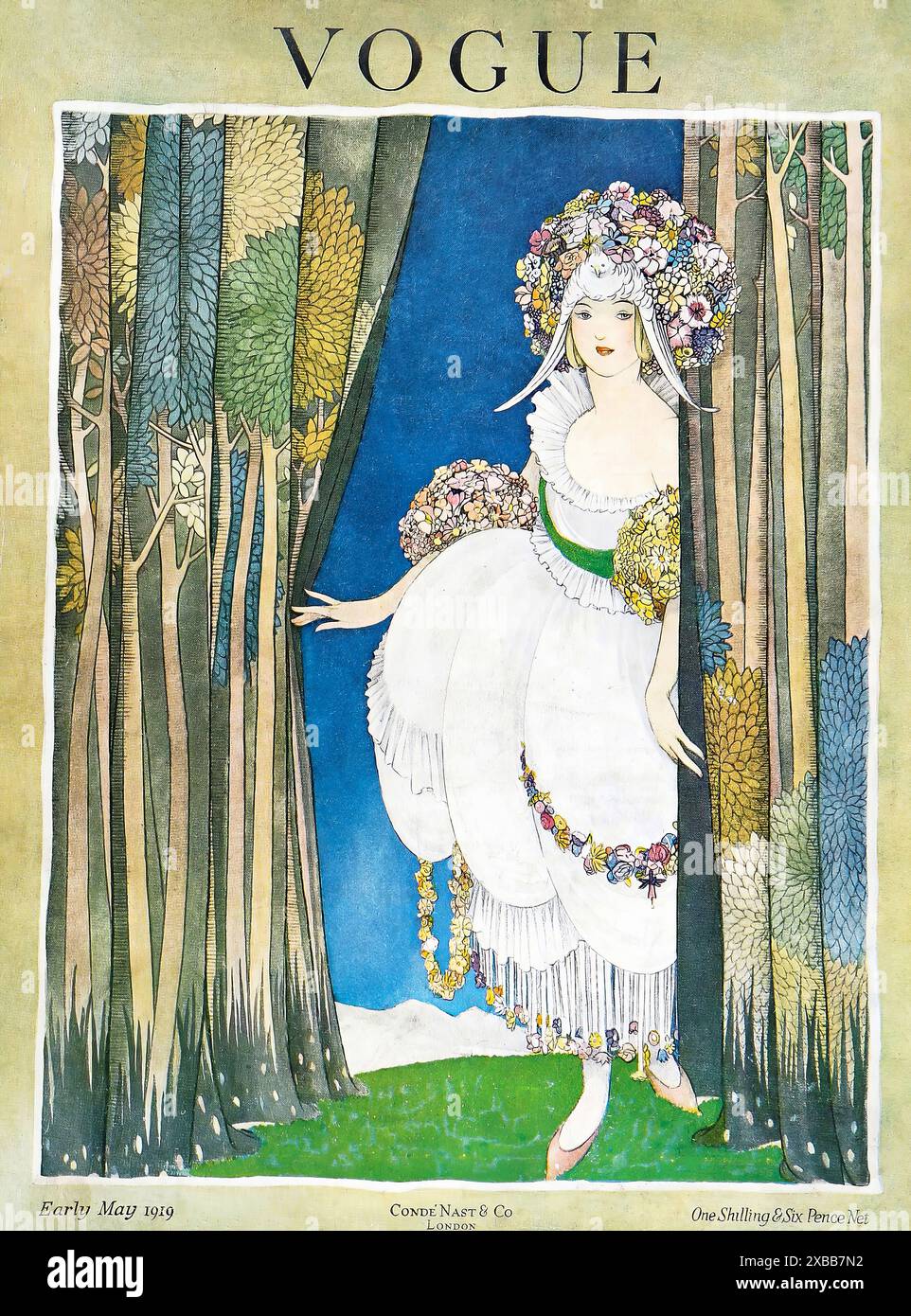 Vogue magazine, May 1919 Vintage Illustrated Magazine Cover Stock Photo ...