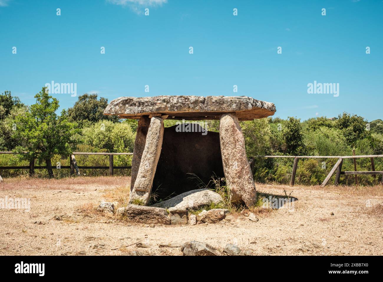Dolmen de Funtanaccia, an ancient burial ground, on the plateau of ...