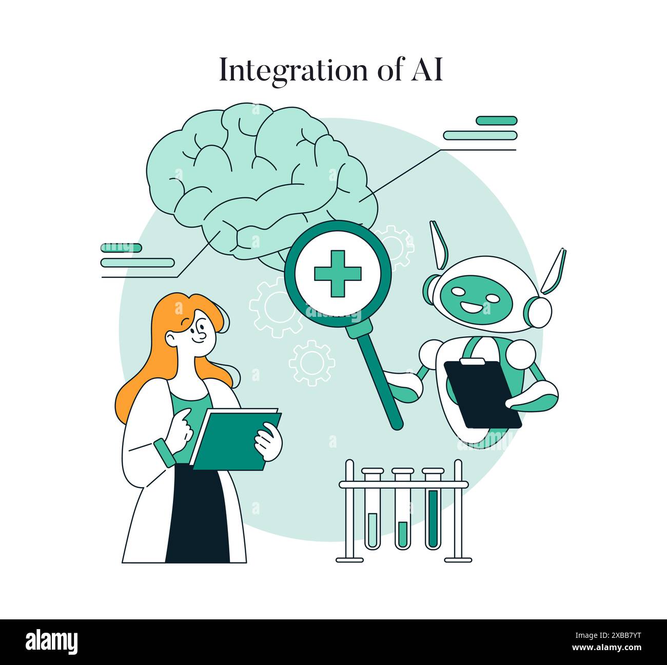 Tech-Enabled Health concept. Advanced healthcare with AI integration ...