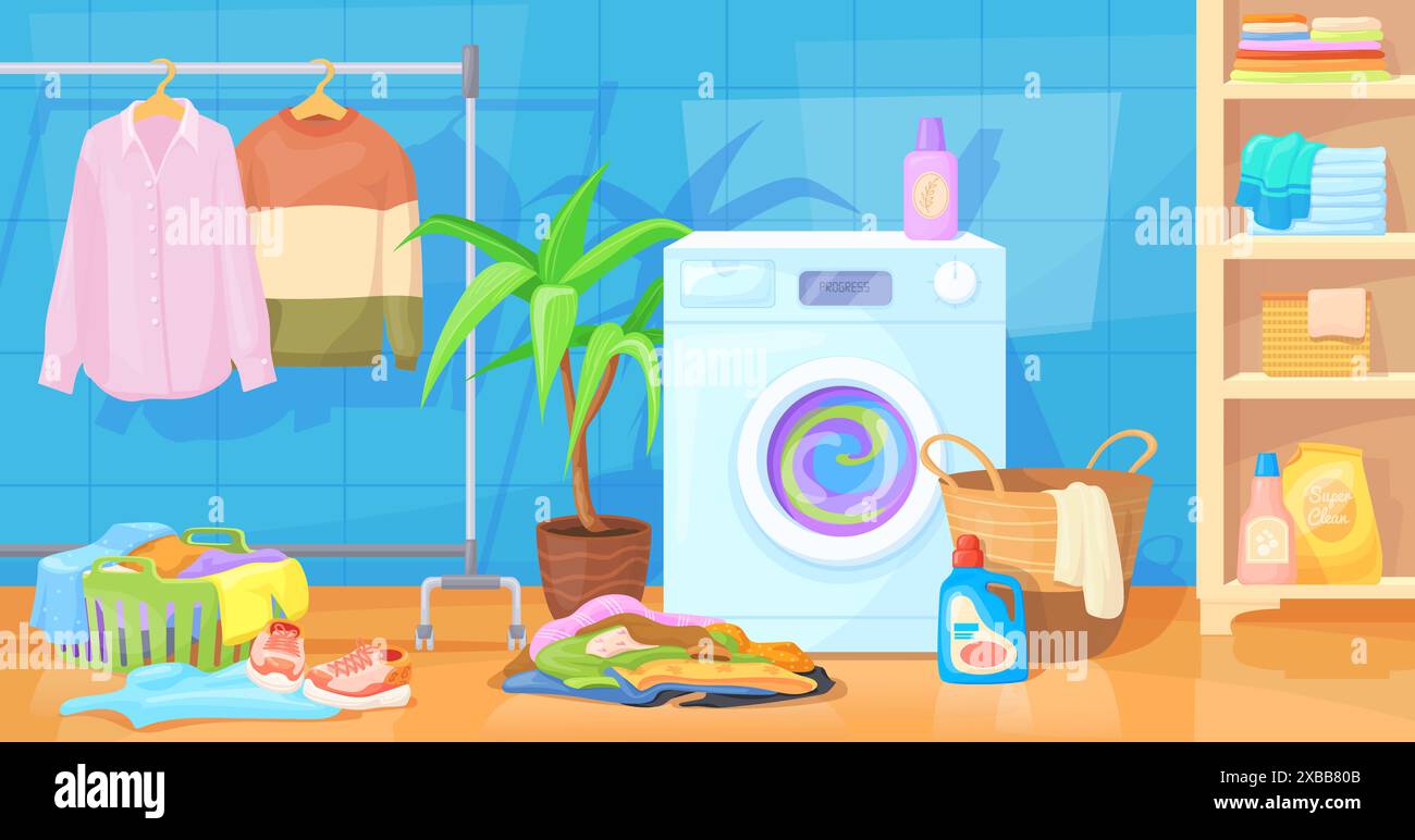 Cartoon laundry hi-res stock photography and images - Alamy