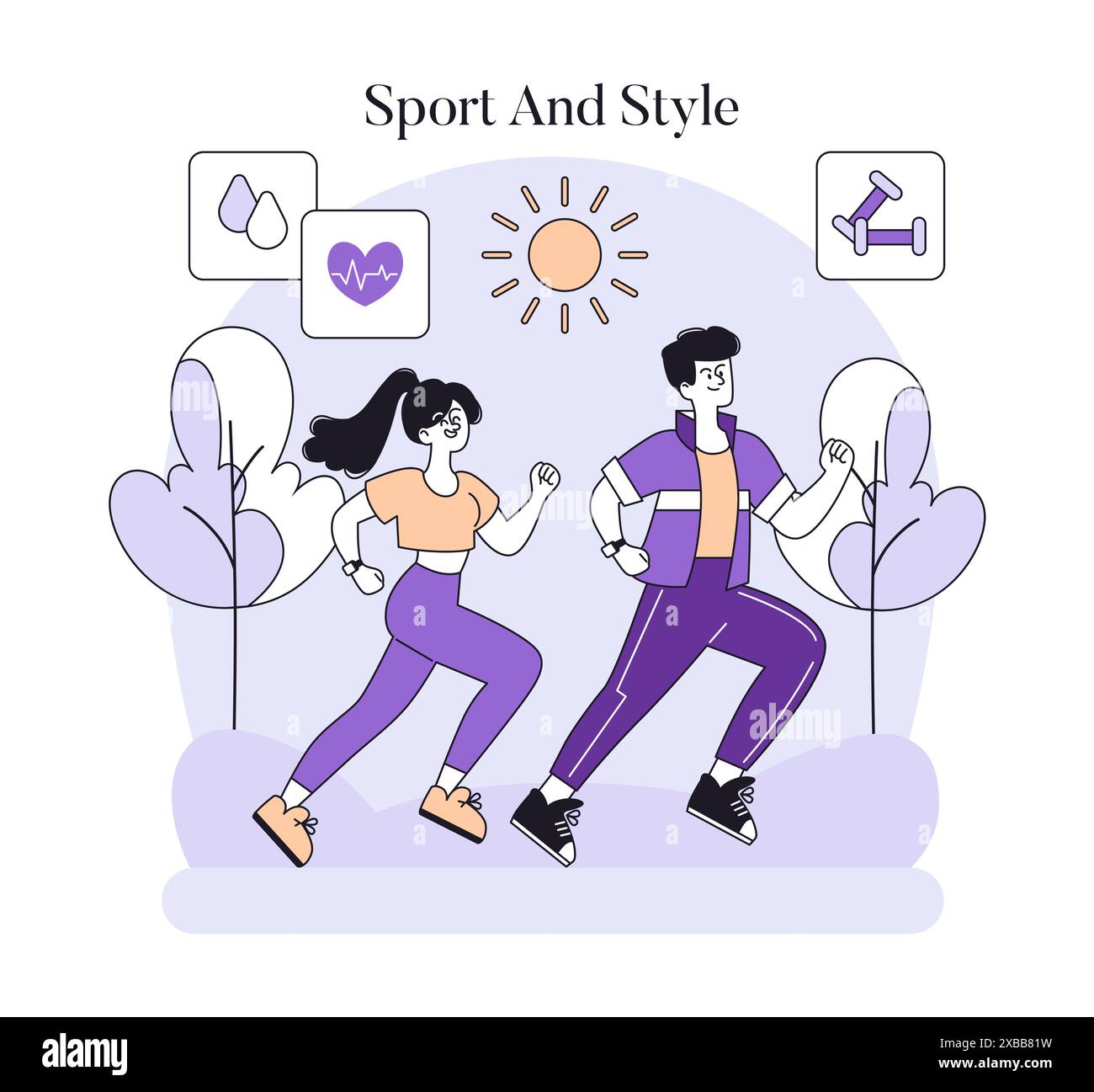 Personalization concept. Two individuals in workout gear engage in ...