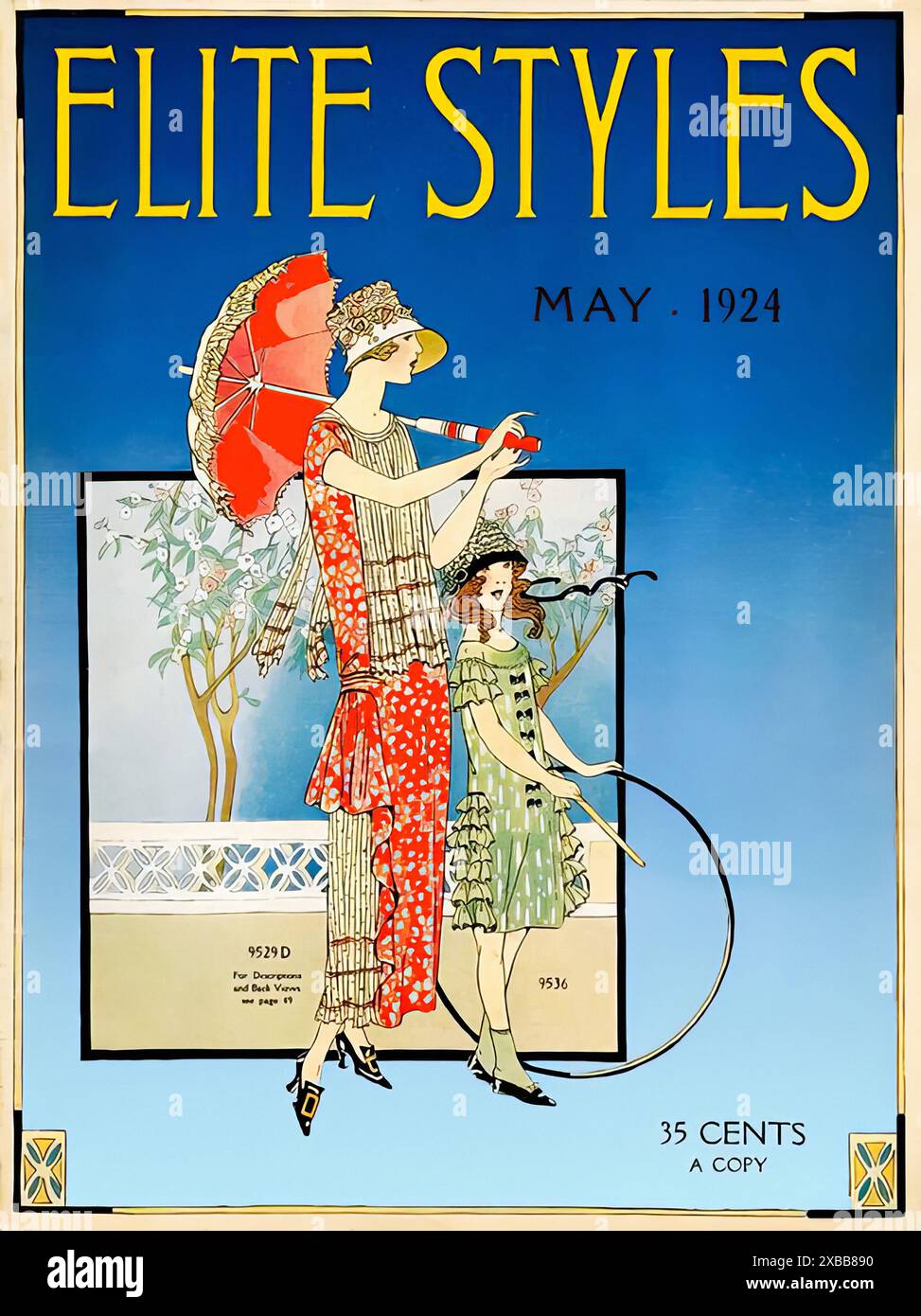 Elite Styles May 1924. Vintage Illustrated Magazine Cover Stock Photo ...